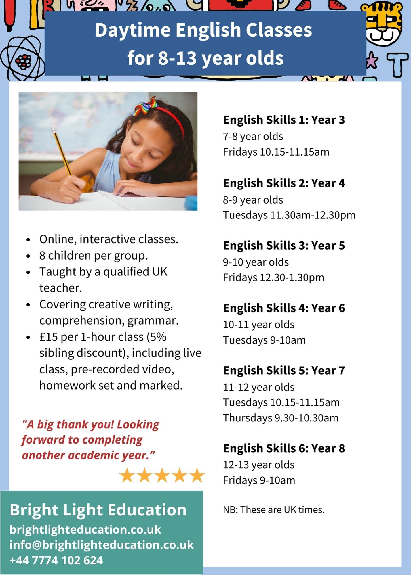 Home Schooling Sessions - Bright Light Education